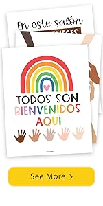 Amazon.com : Hadley Designs 6 Spanish Classroom Decorations – Spanish ...