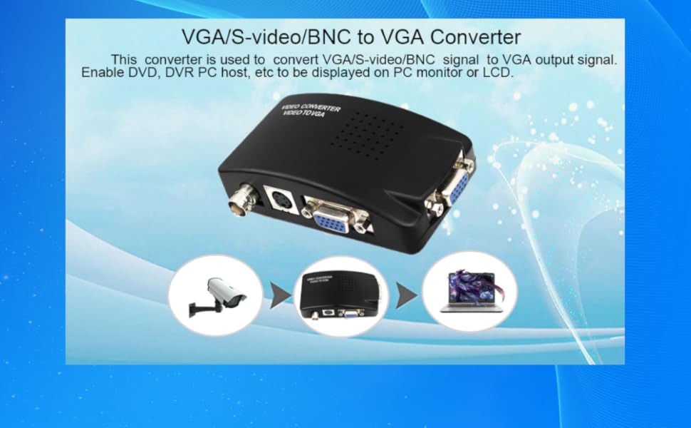 Amazon.com: SAIZHUO BNC to VGA Converter - CCTV Camera to TV Adapter ...