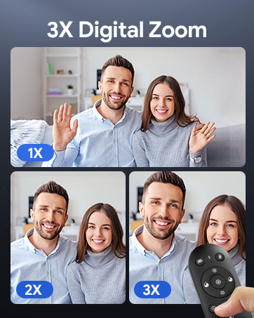 DEPSTECH Webcam 4K, Zoomable Webcam with Microphone and Remote, Sony Sensor, 3X Digital Zoom ...