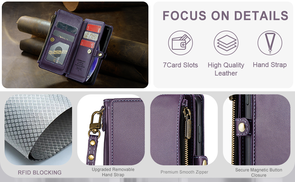 Amazon.com: Defencase for iPhone X/XS Case, RFID Blocking for iPhone Xs/X Wallet Case for Women ...