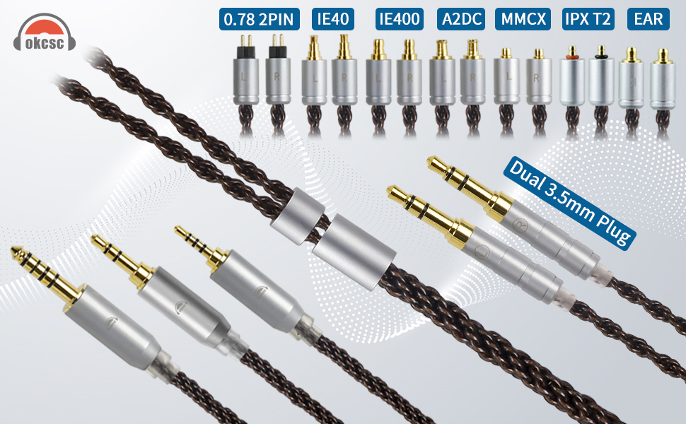 OKCSC Dual 3.5mm to 4.4mm Headphone Cable for Hifiman Sundara/ANANDA-BTHE4XX/HE-400i/560 ...