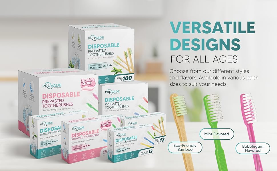 Amazon.com : Pruvade 144 Pack Disposable Toothbrushes with Toothpaste ...