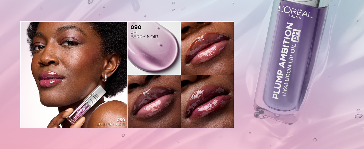 Amazon.com: L'Oreal Paris Plump Ambition pH Hyaluron Lip Oil, Color Shifting Lip Tint with 24HR ...
