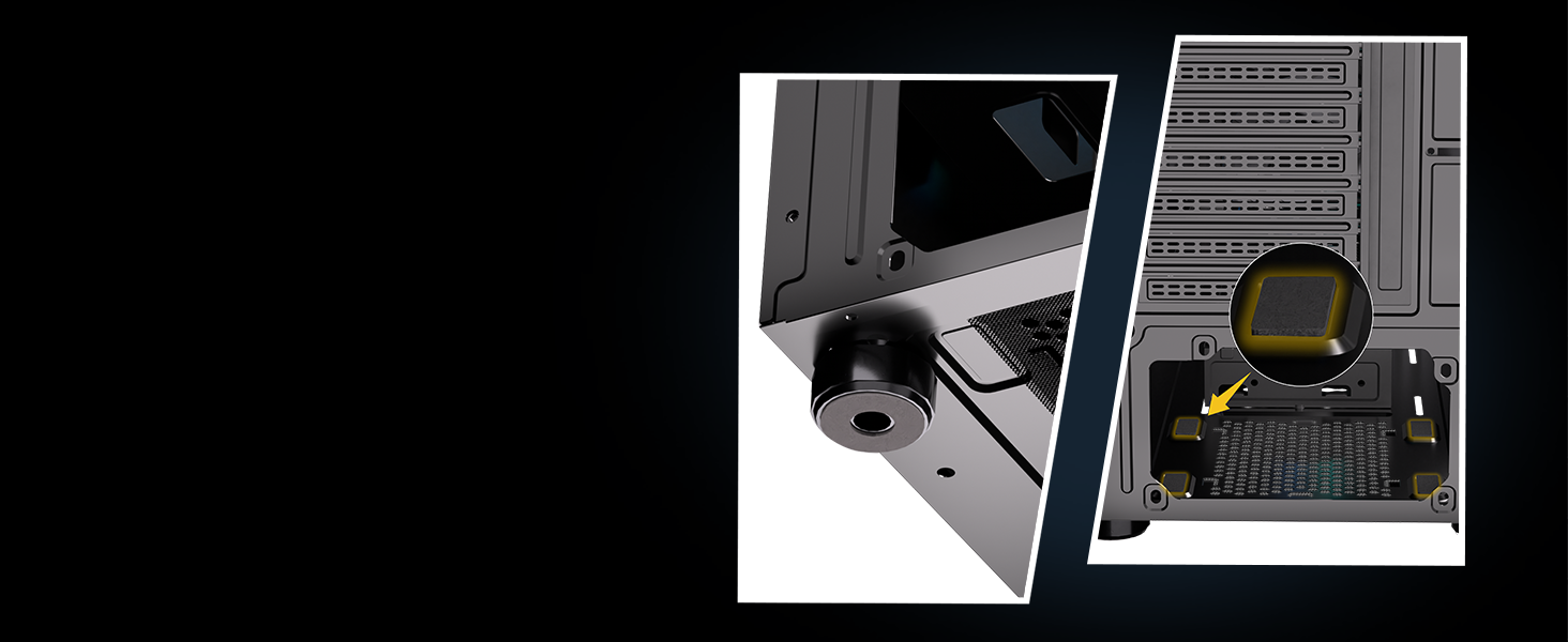 MUSETEX ATX PC Case 6 PWM ARGB Fans Pre-Installed, Mid Tower Gaming PC Case with Double Tempered ...