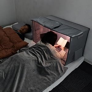 Amazon｜BIBILAB(ビビラボ) 安眠ドーム スリープシェルター LFP-500-GY 光を遮り安眠をサポート 内寸幅約90cmの広々設計 安眠ドームテント 安眠枕 カーテン 付き ...