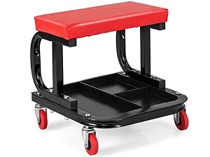 Amazon.com: IRONMAX Rolling Creeper Seat, Garage Shop Stool on Wheels with Padded Seat & Tool ...