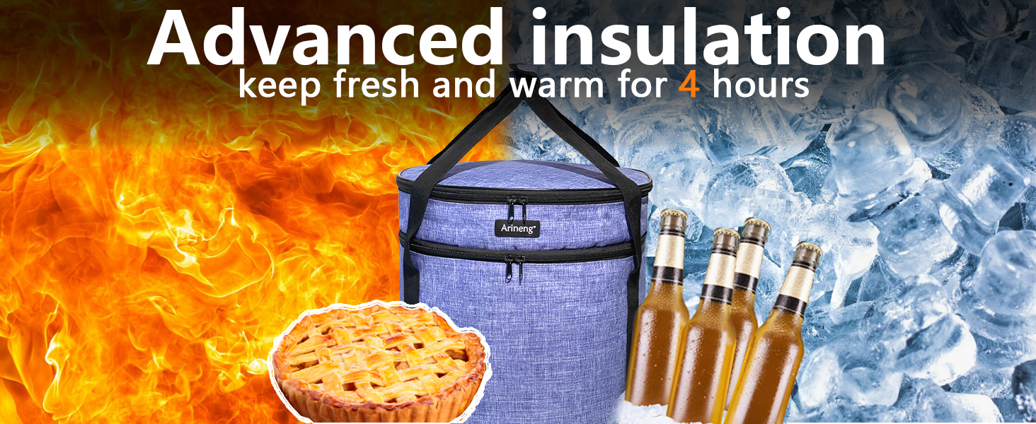 Amazon.com: Arineng Plastic Pie Carrier Pack of 2 and insulated bag，pie carrier with lid and ...