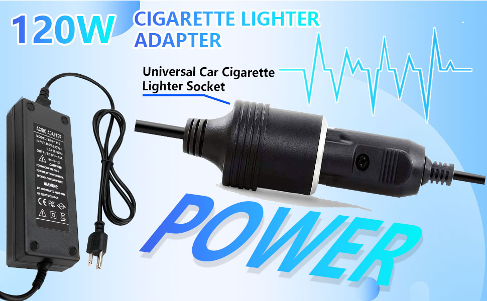 Amazon.com: 110V-240V to 12V 120W/10A Car Cigarette Lighter Socket AC/DC Power Supply Adapter ...