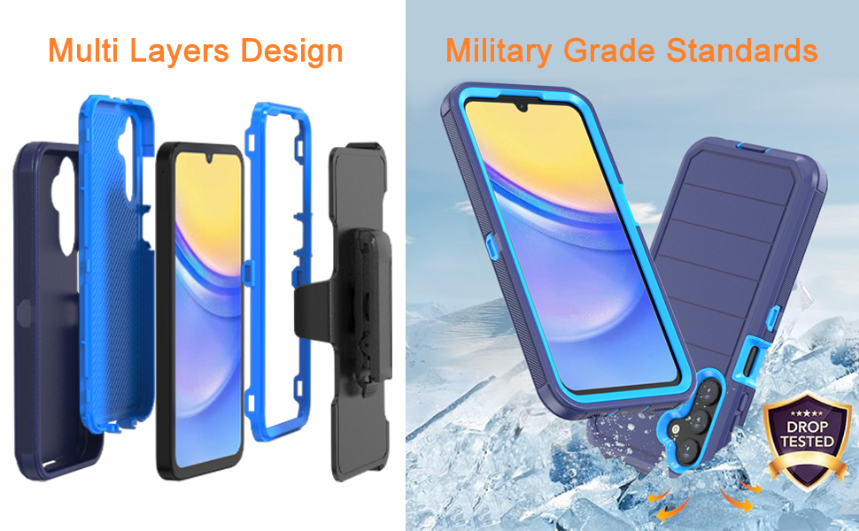 Amazon.com: NIFFPD for Samsung Galaxy A15 5G Case with Belt Clip & Kickstand, Full-Body ...