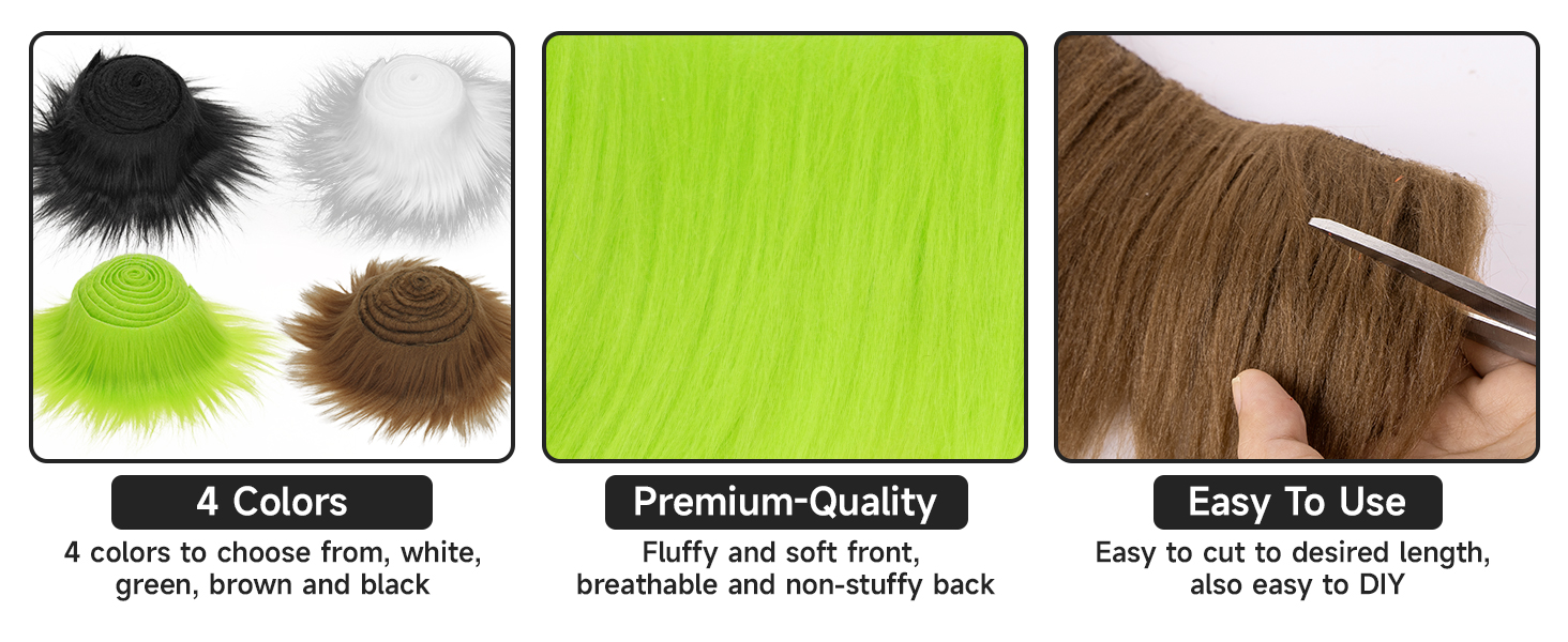 Amazon.com: Anwyll Shaggy Plush Faux Fur Fabric 2x60Inch White Faux Fur ...