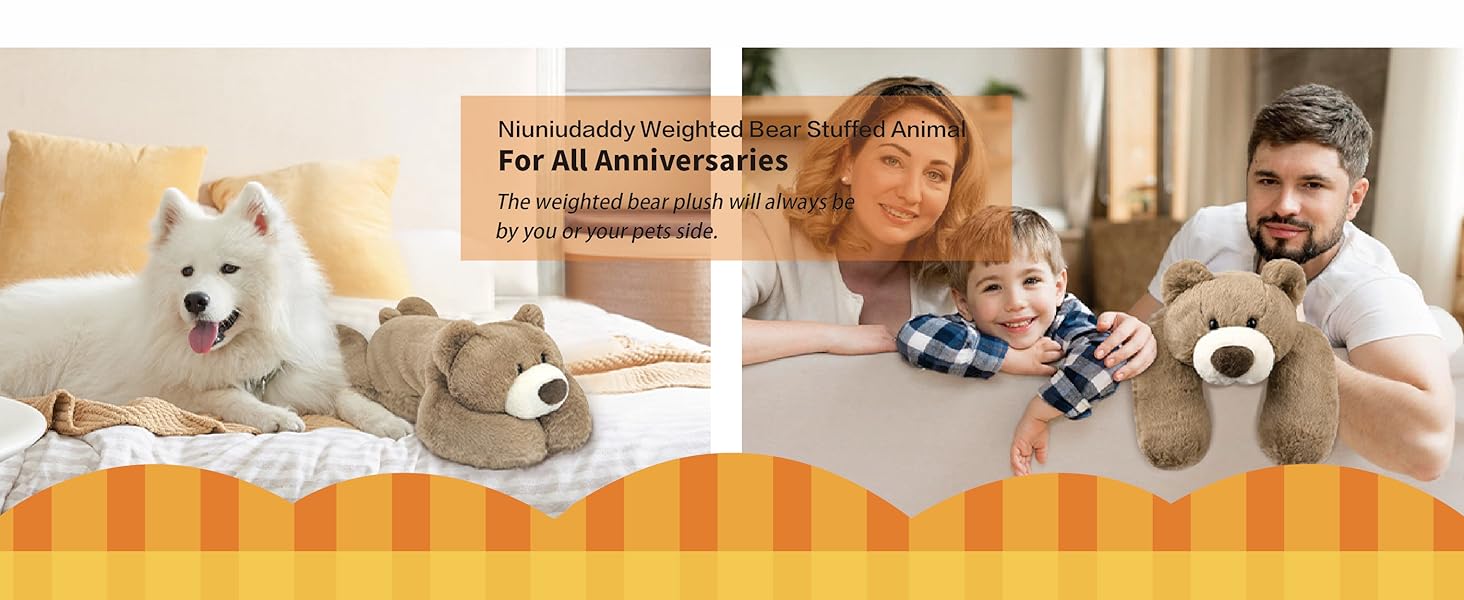 Amazon.com: Niuniu Daddy 20" | 3.3 Pound Weighted Bear Stuffed Animals for Adults Kids, Giant ...