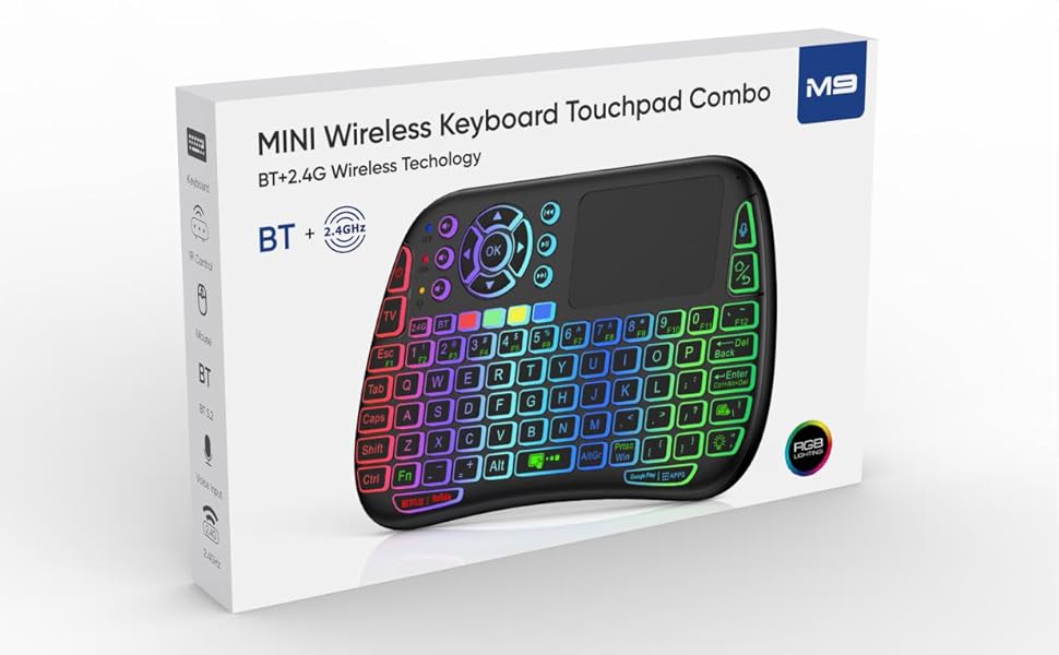 Mini Voice Bluetooth Keyboard, Rechargeable Wireless Keyboard with ...
