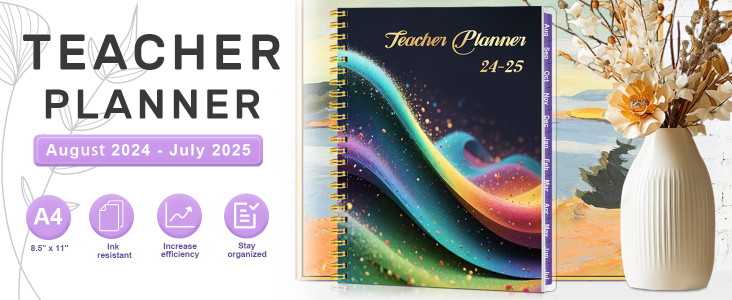 Amazon.com : Teacher Planner 2024-2025 Academic Year, Aug. 2024 - Jul ...