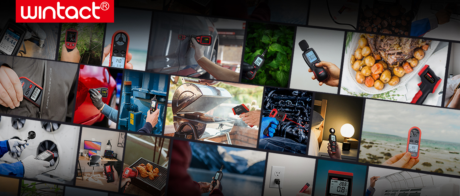 Wintact Infrared Thermometer Gun, -50℃ to 600℃ Non-Contact Digital Thermometer, Adjustable ...