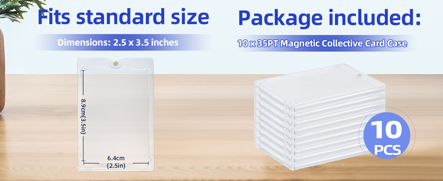 Mcbazel 35PT Magnetic Card Holder,Magnetic Trading Card Holders(Box of 10),Game Card Case Hard ...