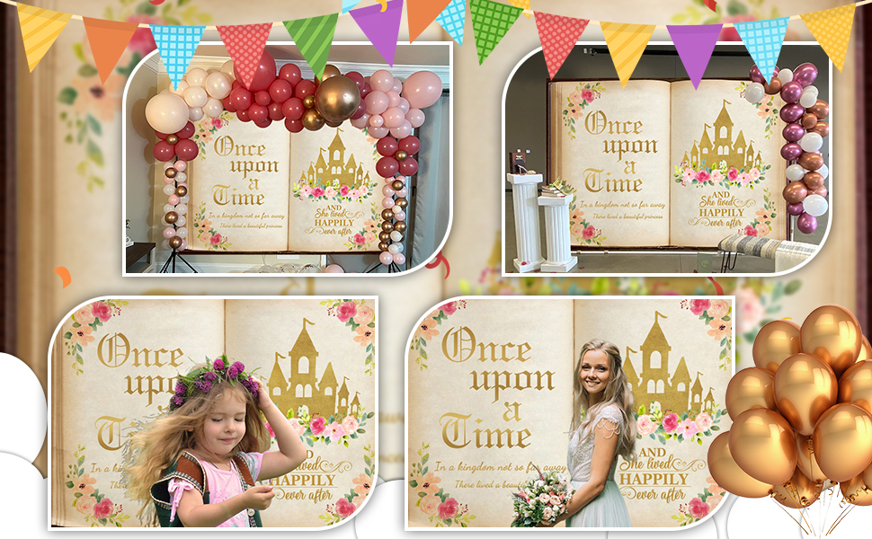 Amazon.com : Once Upon A Time Backdrop 7x5ft Fairy Tale Books Princess ...