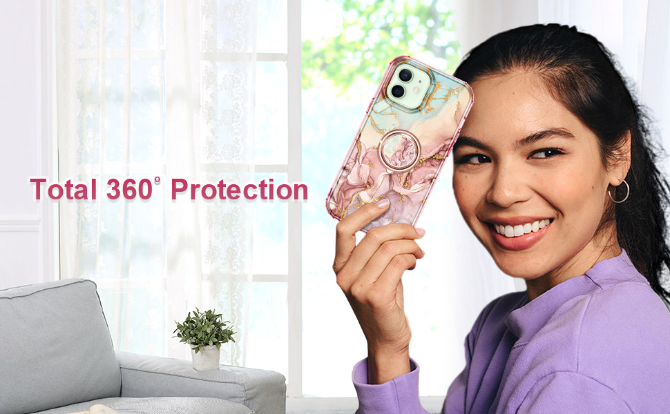 Amazon.com: Btscase for iPhone 12/iPhone 12 Pro Case 6.1 Inch,Built-in Screen Protector with 360 ...