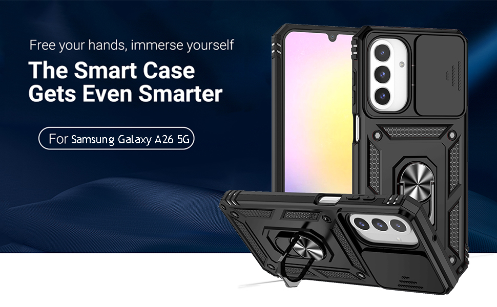 Amazon.com: for Samsung Galaxy A26 5G Case with Slide Camera Cover HD Screen Protector [Military ...