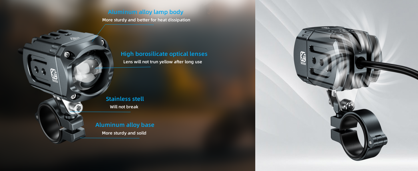 Amazon.com: Kewig Motorcycle Auxiliary LED Light Kit Driving Spotlights White/Amber Fog Light ...