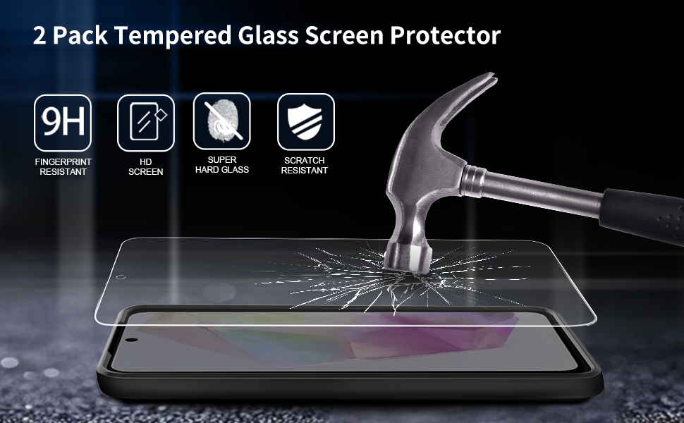Guisessy Phone Case for Samsung Galaxy A35 5G Case with Ring Kickstand and 2 Tempered Glass ...