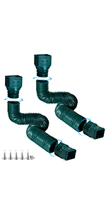 Amazon.com : plusgutter 2 Pack Rain Gutter Downspout Extensions ...