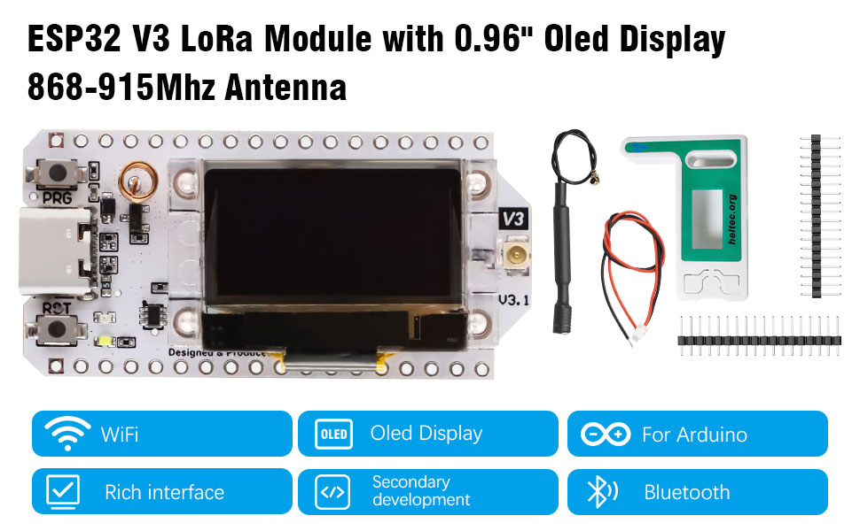 Amazon.com: AYWHP 2 Set ESP32 LoRa Development Board with Case, LoRa V3 Meshtastic ESP32 WiFi ...