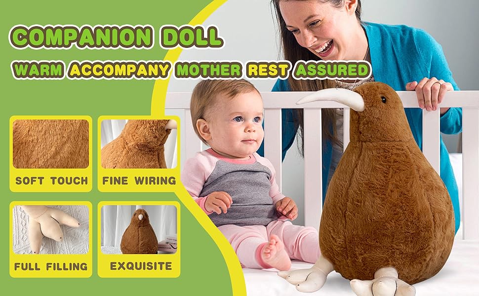 Amazon.com: RejoyLix Kiwi Bird Plush Toy, Stuffed Animal Furry Kiwi Plushie Toy, Soft Fluffy ...