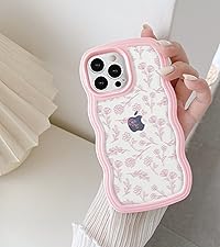Amazon.com: QLTYPRI Compatible with iPhone 15 Case, Cute Curly Wave Frame Clear Case for Girls ...