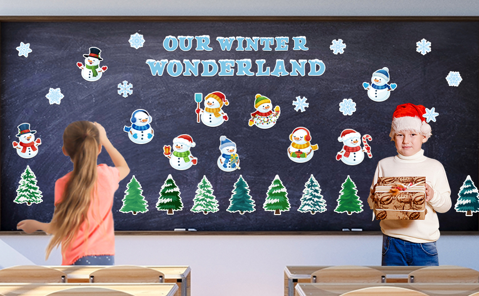 Amazon.com : Haooryx Christmas Winter Bulletin Boards - 83Pcs Christmas ...