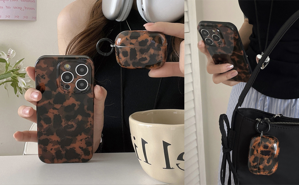 Amazon.com: aaknhen Leopard Cheetah Print Case for AirPods Pro 1st Generation 2019 with Keychain ...
