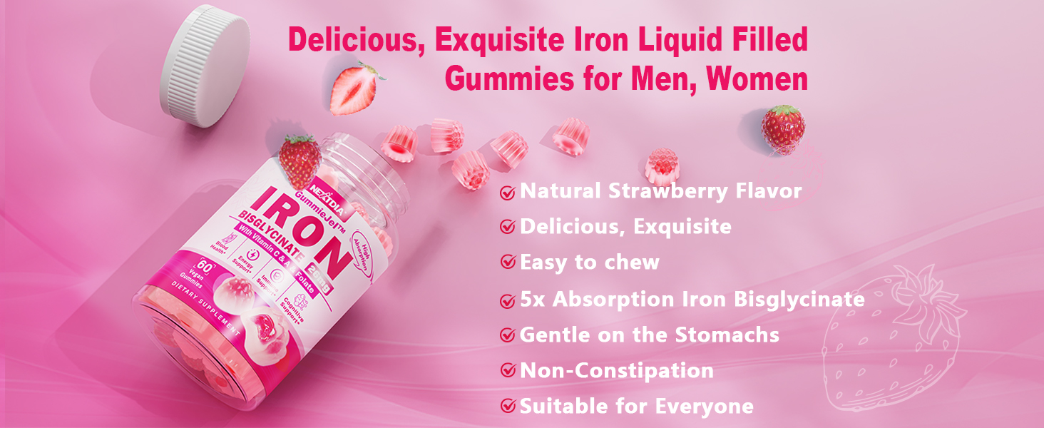 Amazon.com: Vegan Iron Supplement for Women 26mg, Iron Gummies w/Vitamin C, Beetroot, Folate ...