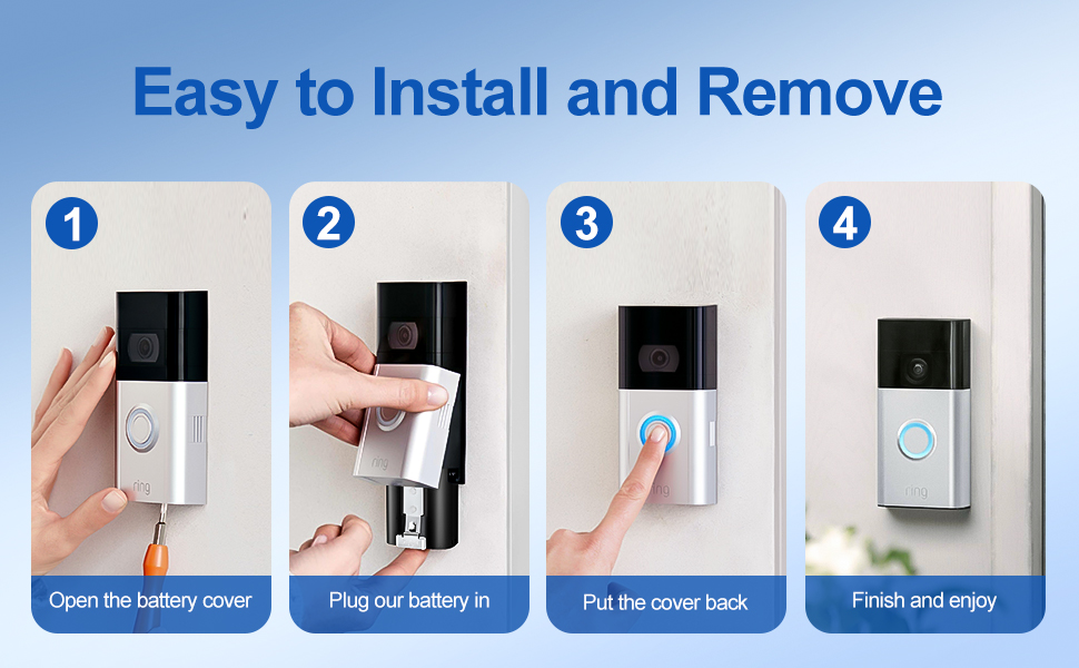 2 Packs Batteries for Ring (3.65V 6040mAh) and Charger Station, Quick Release Rechargeable ...