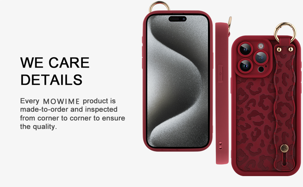 Amazon.com: MOWIME Compatible with iPhone 15 Pro Max Case with Wrist Strap, [Upgraded ...