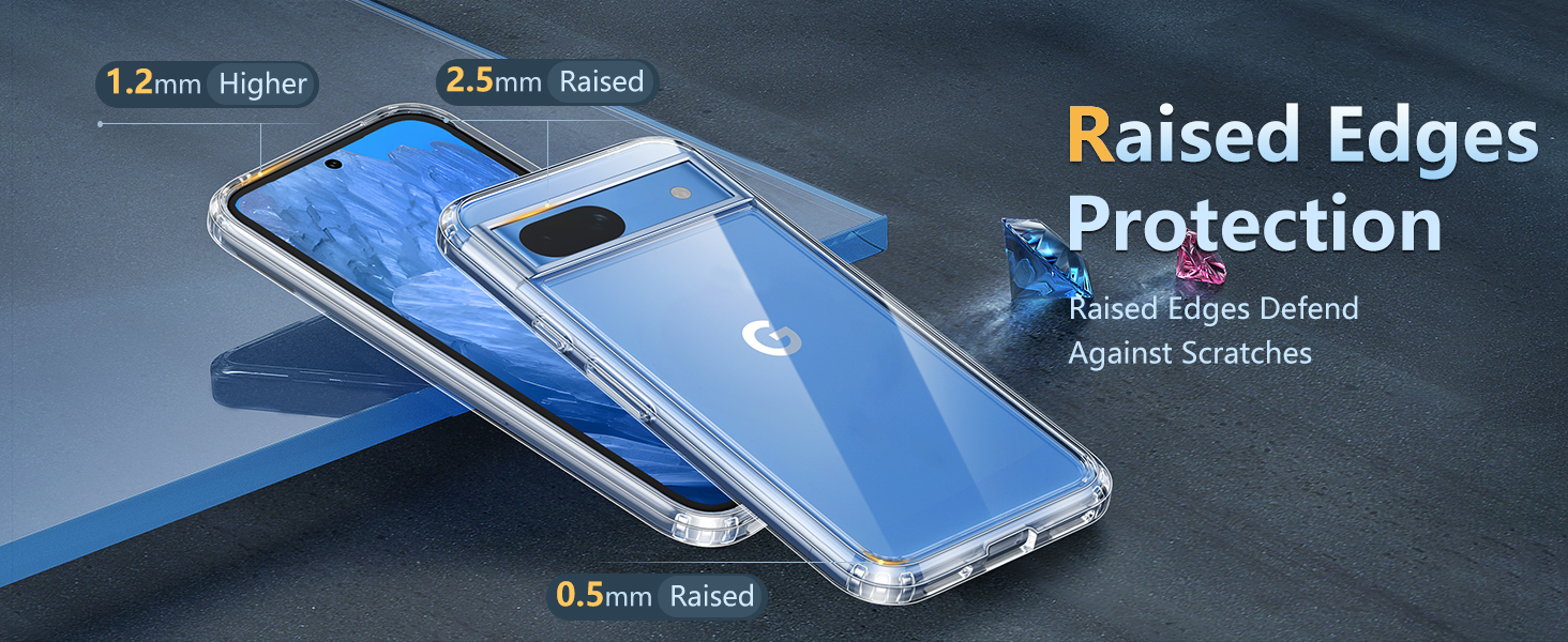 Amazon.com: FNTCASE for Google-Pixel 8a Case Clear: Support Wireless Charging Military Grade ...