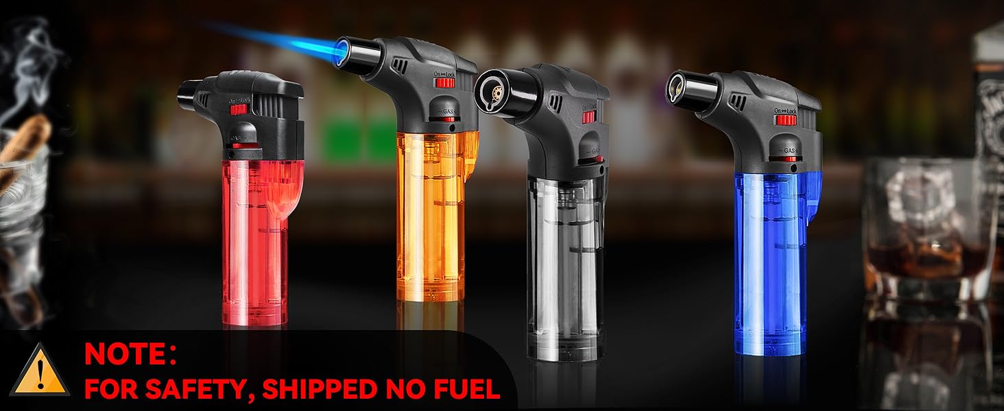 Amazon.com: 8 Pack Torch Lighters Butane Refillable Lighter Single Jet Flame Windproof Torch ...