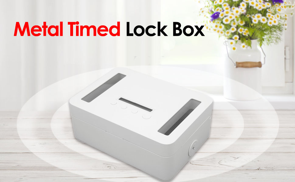 Timed Locked Box for Phones Snacks, Timed MindSight Box with LED Display and Child Lock, Safe ...