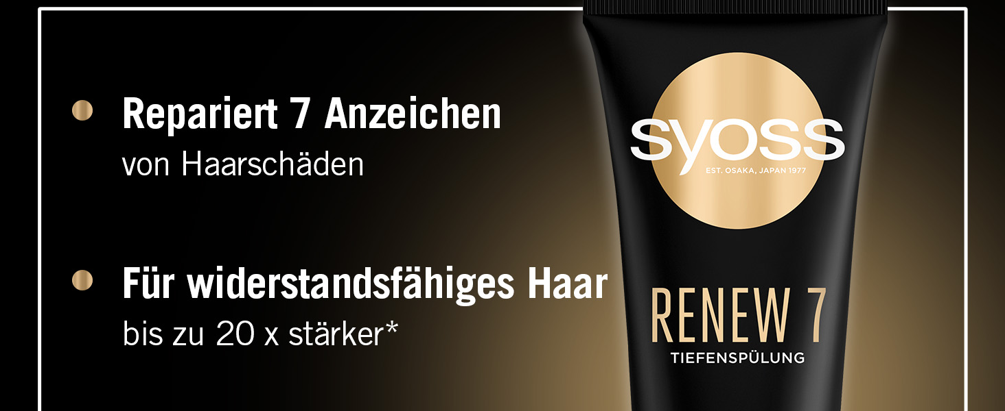Syoss Tiefenspülung Renew 7 (250 ml), reichhaltige Spülung repariert 7 Zeichen von Haarschäden ...
