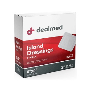 Amazon.com: Dealmed Sterile Bordered Gauze Island Dressings – 25 Count, 4" x 4" Gauze Pads ...