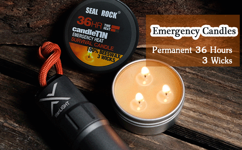 Amazon.com: Survival Candle, 3 Wicks 36 Hours Burning Portable ...