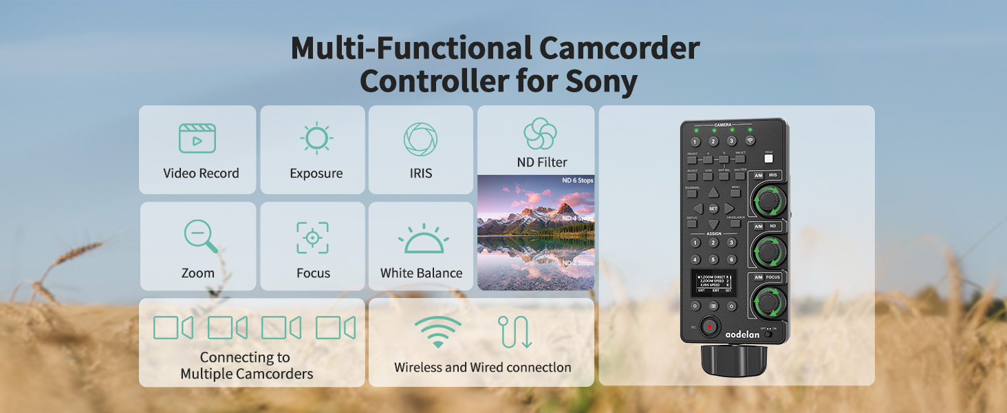Amazon.com: AODELAN for Sony Camcorder Controller Wireless&Wired Lanc Zoom Remote Control with ...