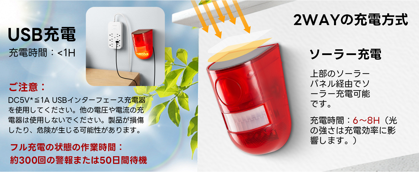 Amazon.co.jp : SPAHER 防犯ライト ソーラー LED警告灯 防水 モード変更 昼夜両用 人感センサー 赤色フラッシュ＆警報音 129db 防犯アラーム 充電式 セキュリティ ...
