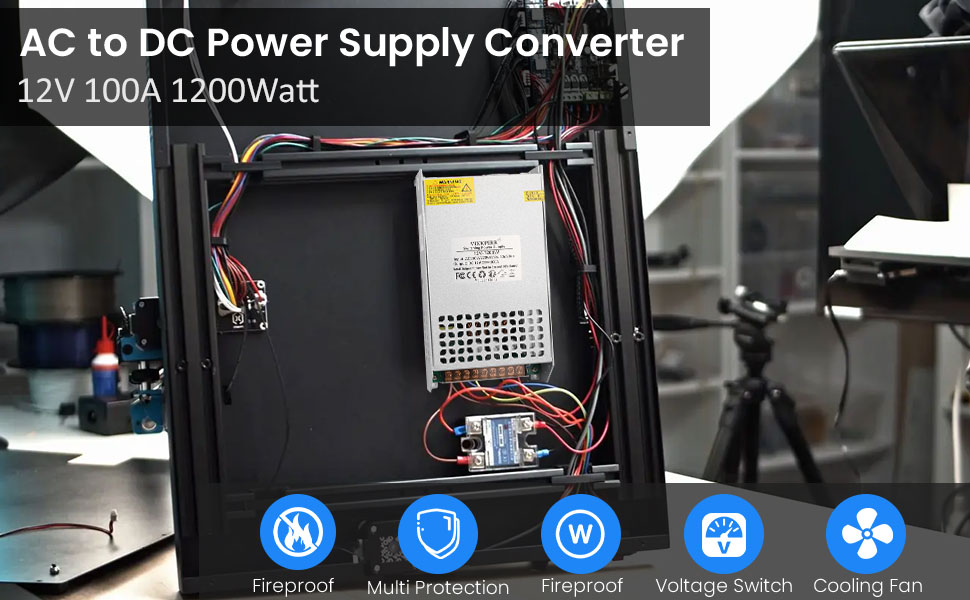 Amazon.com: New Version 110V AC to 12V DC Converter, DC 12V 100A 1200W Power Supply Adapter ...