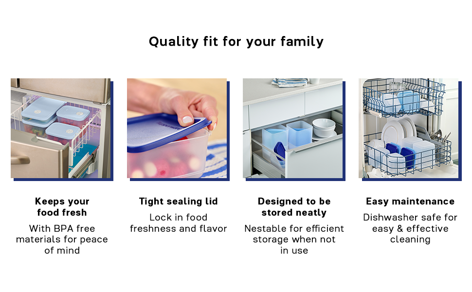 Amazon.com: Tupperware Stacking Square Storage Set, Dishwasher Safe and ...