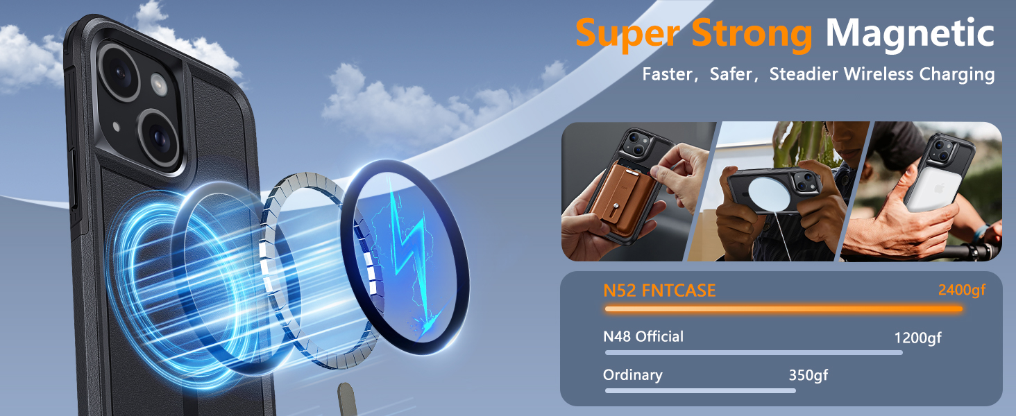 Amazon.com: FNTCASE for iPhone 15 Pro Magnet Case: Magnetic Dual Layer Military Grade Drop ...