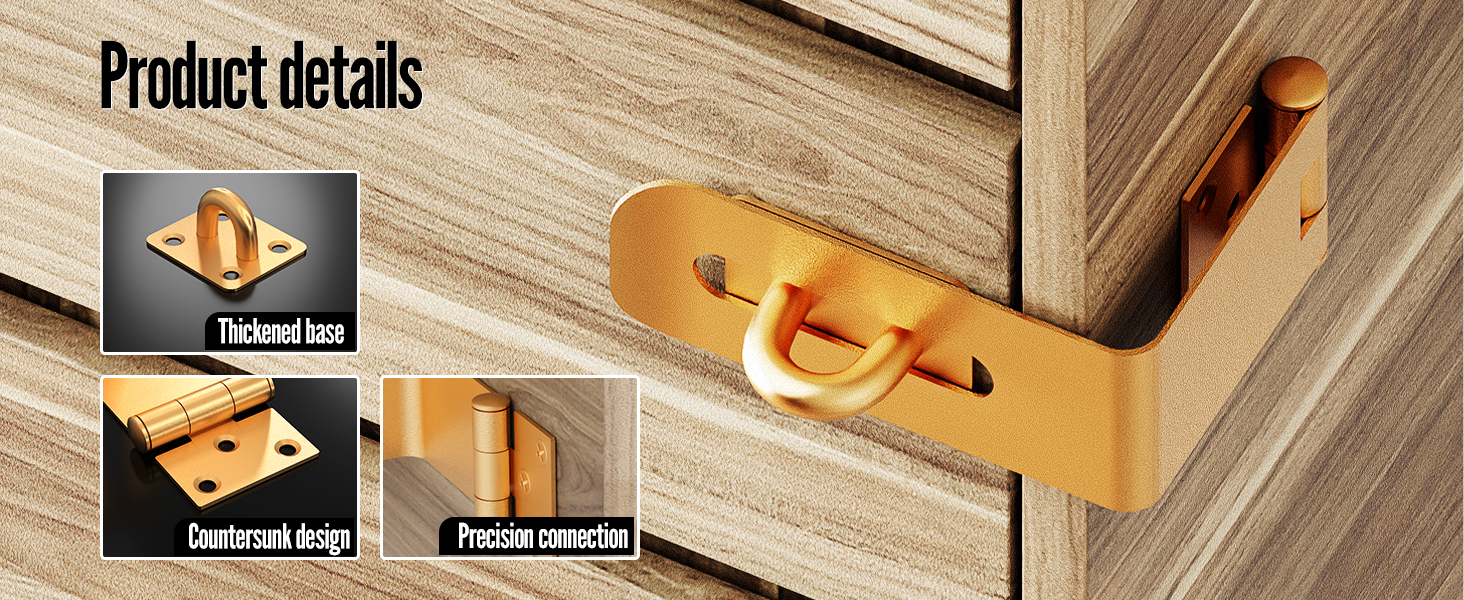 Door Lock Hasp Latch, 90 Degree Solid Iron Safety Packlock Clasp Hasp ...