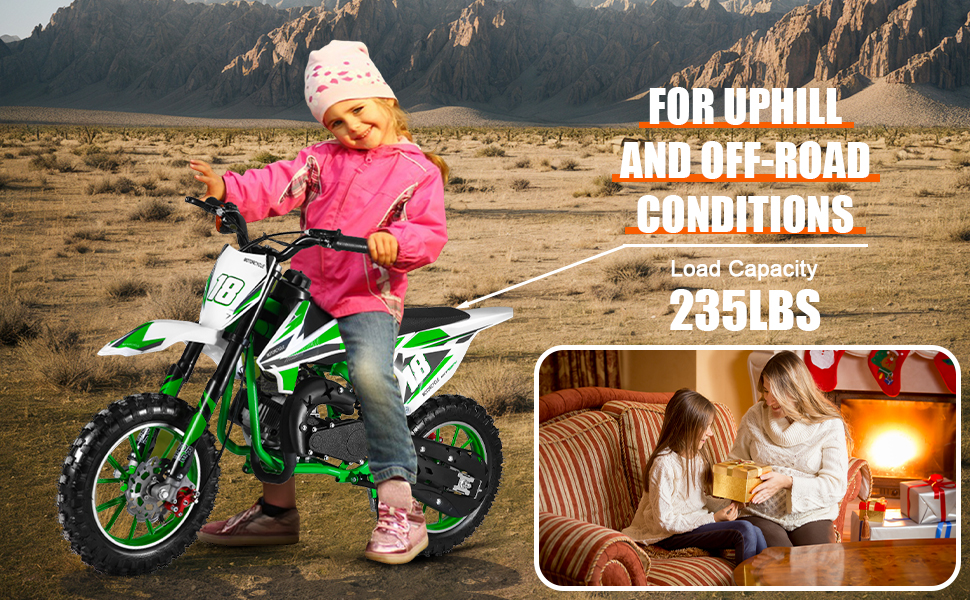 Amazon.com: mufsceku 49CC Kids Dirt Bike,2-Stroke Gas Power Motocross Bike,Pit Bikes Motocross ...