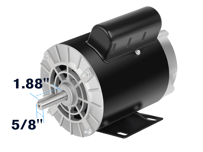 GCCSJ Air Compressor Motor, 1HP Electric Motor Single Phase 3450 RPM, 115/230V 56 Frame ...