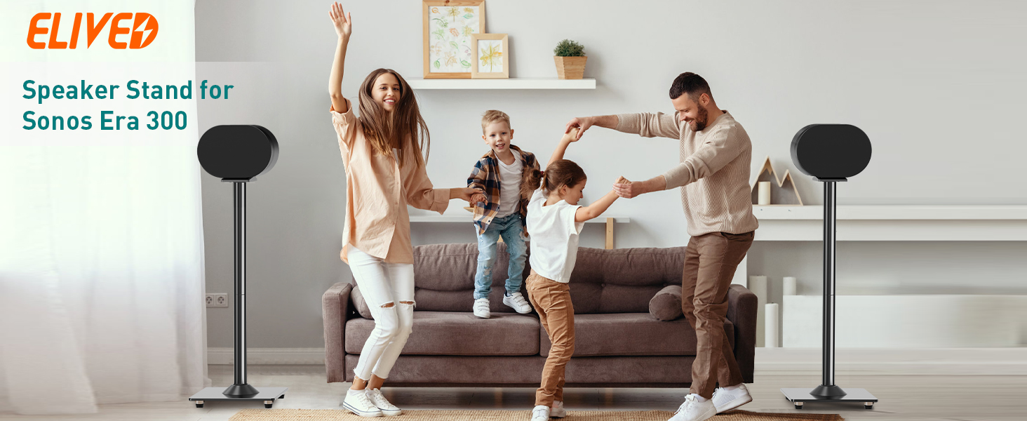 ELIVED Speaker Stands for Sonos Era 300, 807mm Height Speaker Holder Each Hold Up to 5KG ...