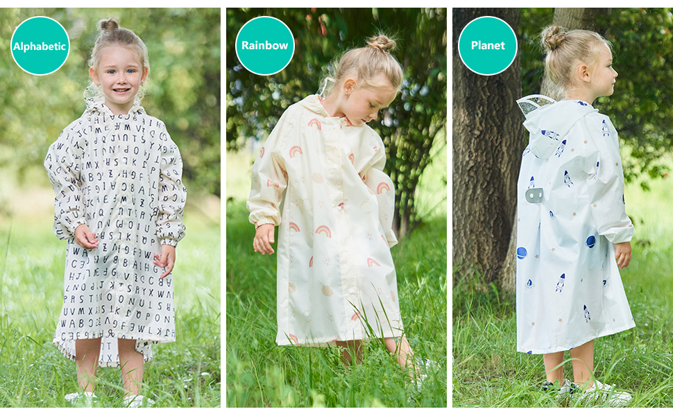 Amazon.com: Toddler Kids Raincoat Boys Girls Rain Jacket Lightweight Rain Poncho Waterproof ...