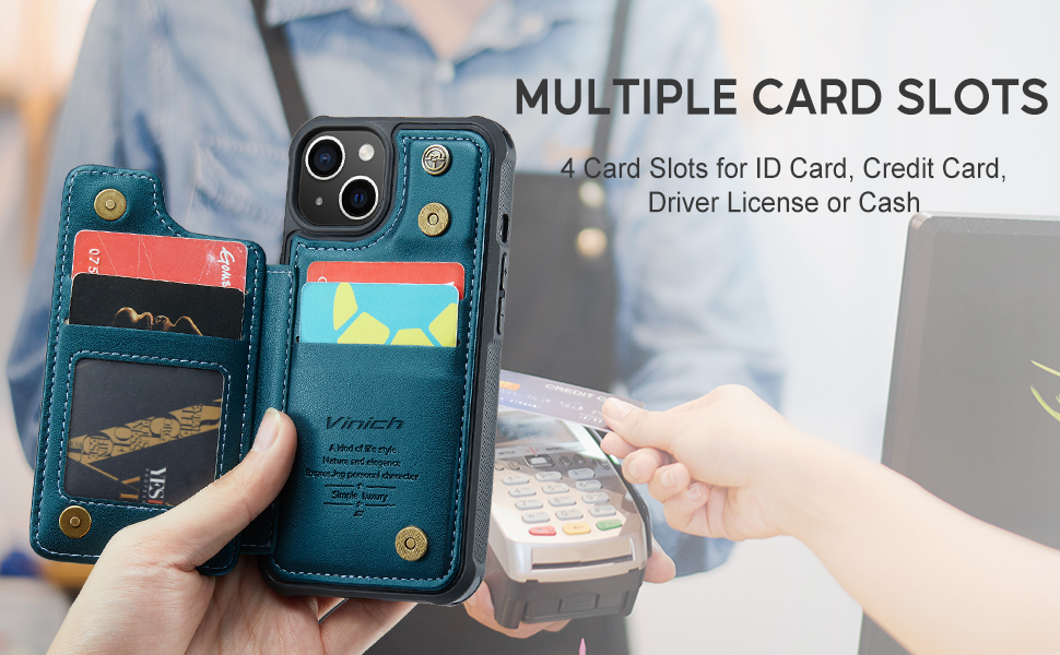Amazon.com: Vinich Compatible with iPhone 13 Wallet Case with RFID Blocking Card Holder for ...
